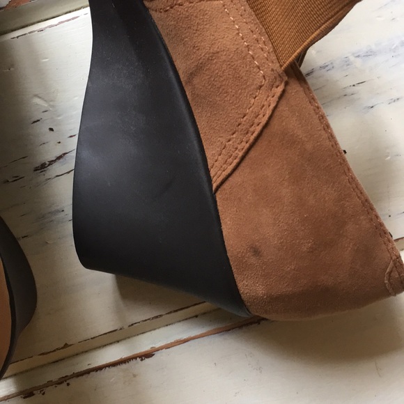 Markon | Shoes | Markon Chestnut Suede Mary Jane Style Wedge Shoe ...